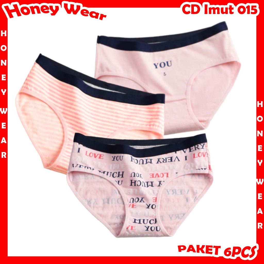 Jual HW - PAKET HEMAT 6PCS CD - Celana Dalam Wanita CD Imut Fashion Katun Mid Waist CS015 ...