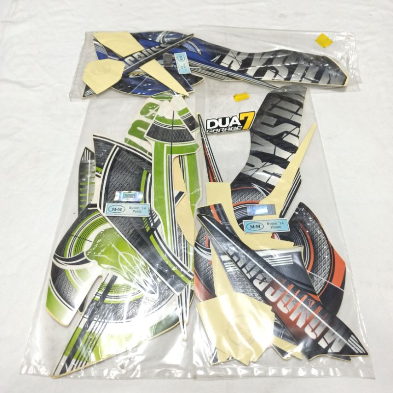 Jual Sticker stiker striping lis gambar yamaha byson 2014 biru putih ...