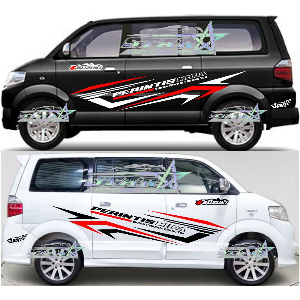 Jual Promo Stiker Mobil Apv Stiker Apv Racing Motorsport Stiker Cutting ...