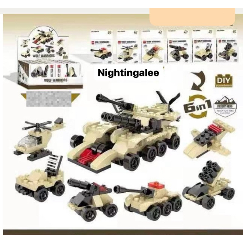 Jual Mainan Mobil Mobilan Transport Bricks 6 in 1 Block Mainan Anak Blocks Mainan Block Balok ...