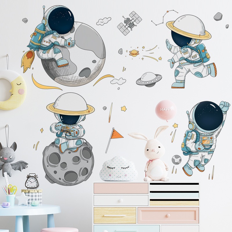 Jual Reliza Wall Sticker Astronot Luar Angkasa Anak Bintang Planet ...