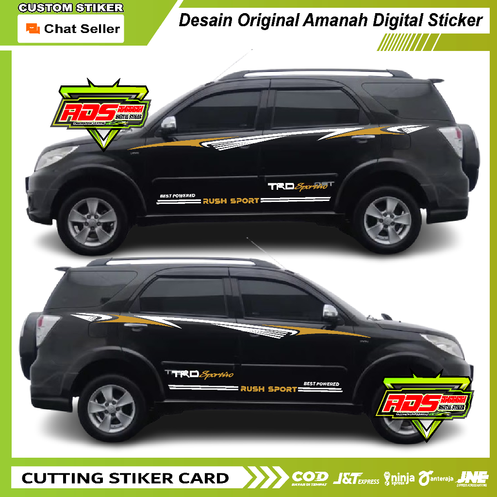 Jual Stiker mobil toyota rush list body mobil toyota rush stiker trd ...