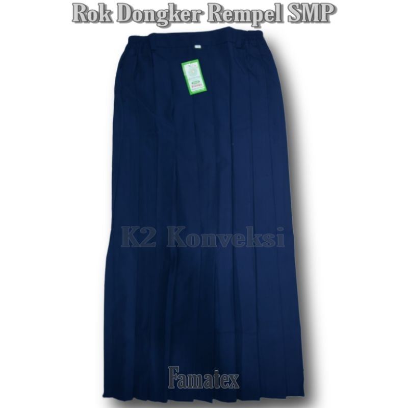 Jual Rok Rempel/Lipat SMP, SMA, Pramuka, Hitam, Putih Bahan FAMATEX ...
