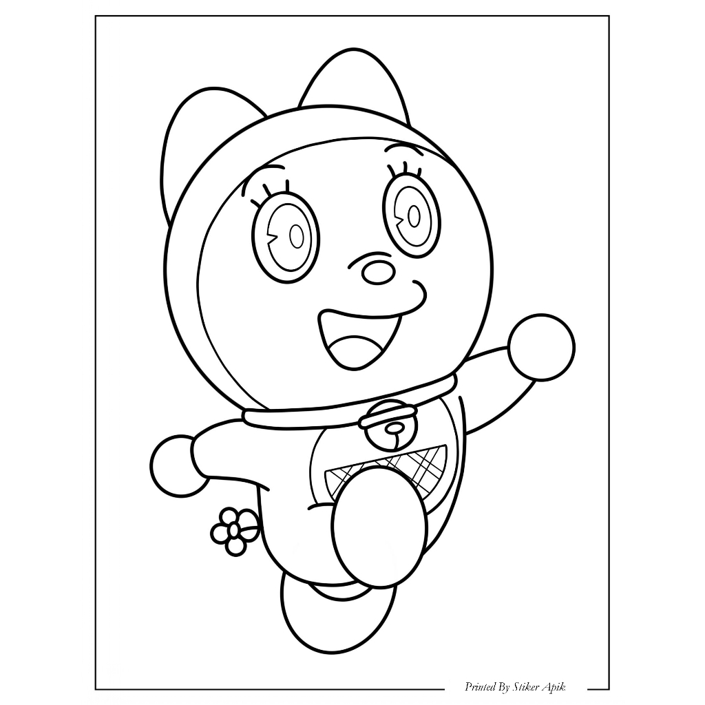 Jual Kertas Gambar Mewarnai Tema Doraemon Worksheet Coloring Paper ...