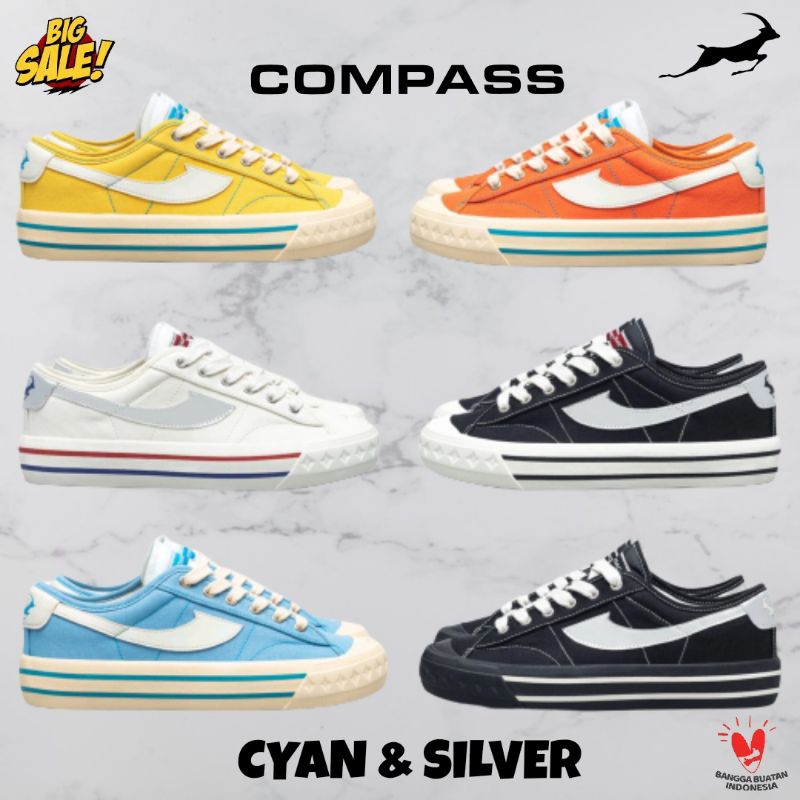 Jual COMPASS RETROGRADE LOW CYAN / SILVER SERIES BLACK / CREAM / DOUBLE ...