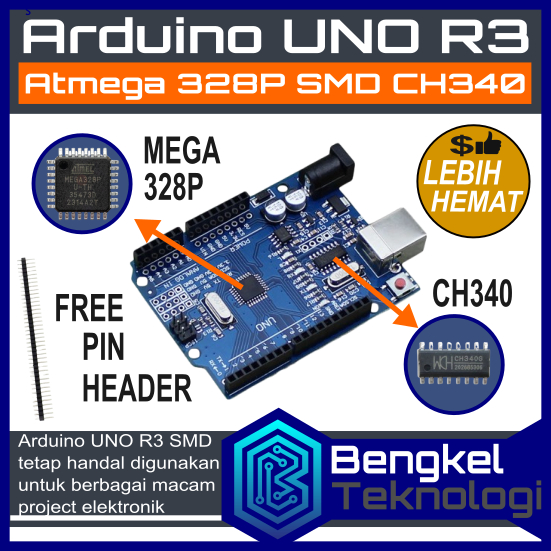 Jual ARDUINO UNO R3 ATMEGA328P SMD CH340 | Shopee Indonesia