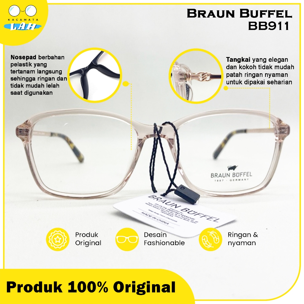 Jual Frame kacamata BRAUN BUFFEL BB911 - 100% Asli | Shopee Indonesia