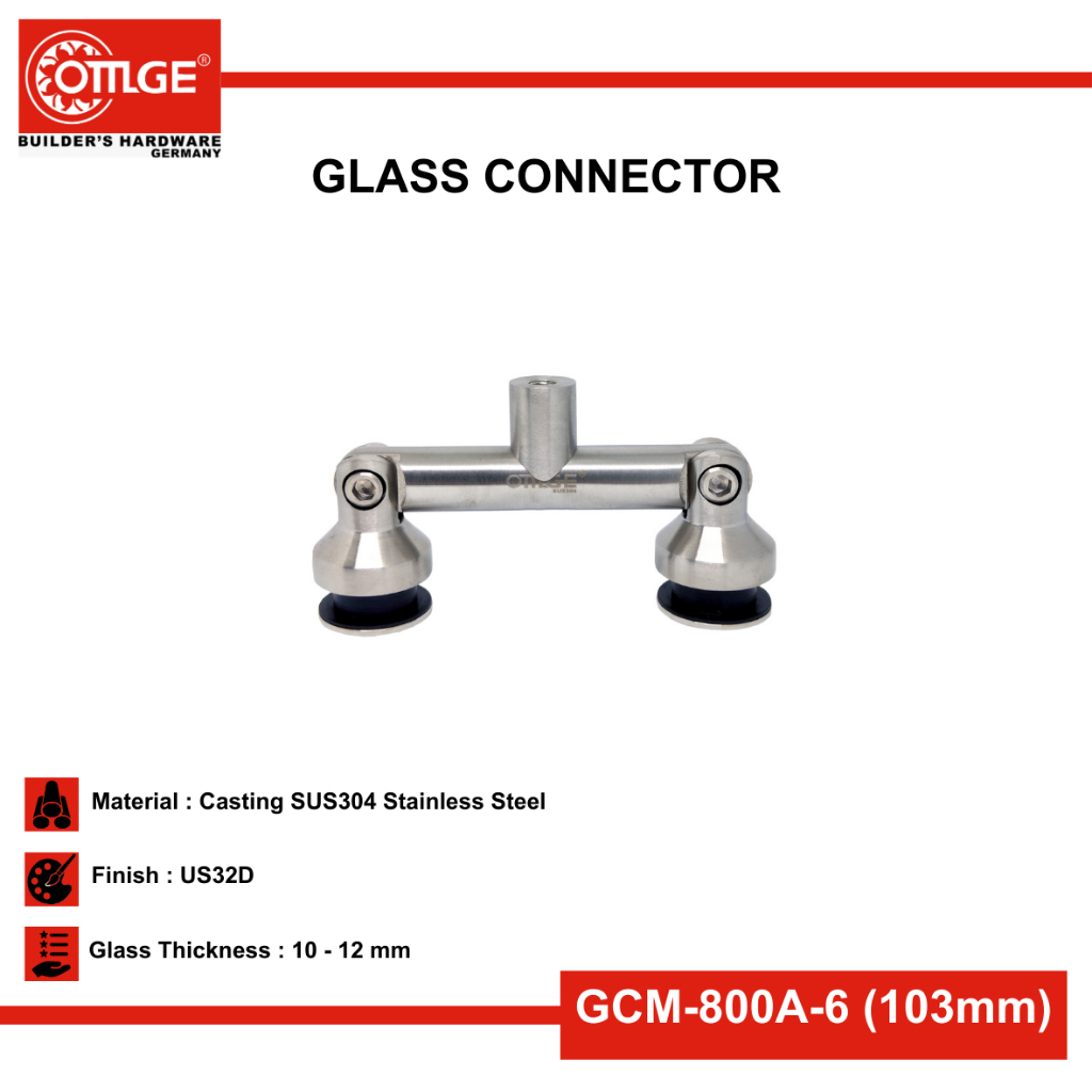 Jual Glass Connector to Wall OMGE GCM-800A-6-US32D. | Shopee Indonesia