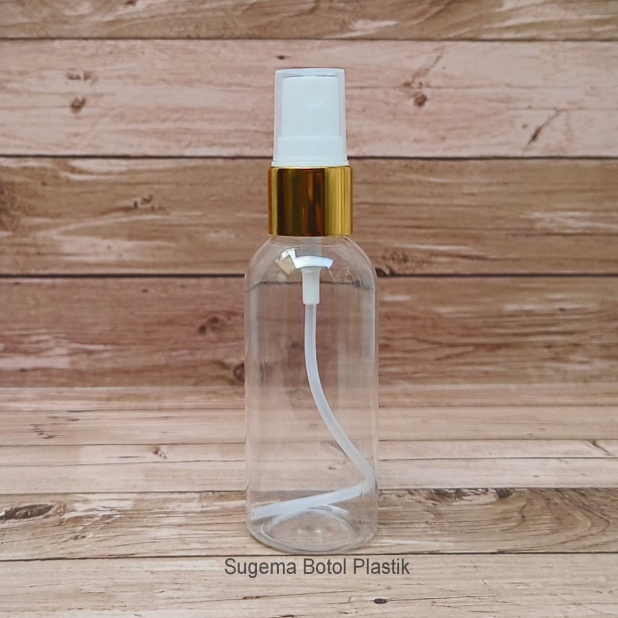 Jual Botol Spray 60ml Pet Tebal Clear Tutup Gold / Botol Spray 60 Ml ...