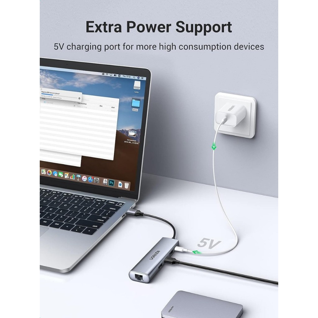 Jual UGREEN Hub USB 3.0 4 Port With Lan RJ45 Gigabit Ethernet Adapter ...