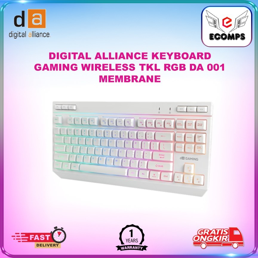 Jual Digital alliance 001 DA 001 Wireless Keyboard Gaming TKL Membrane ...