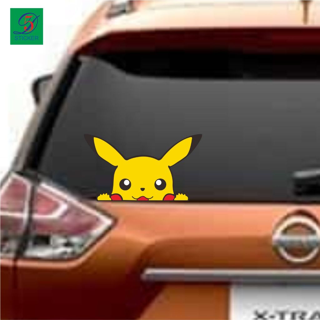 Jual cutting sticker mobil stiker pokemon pikachu variasi kaca mobil ...