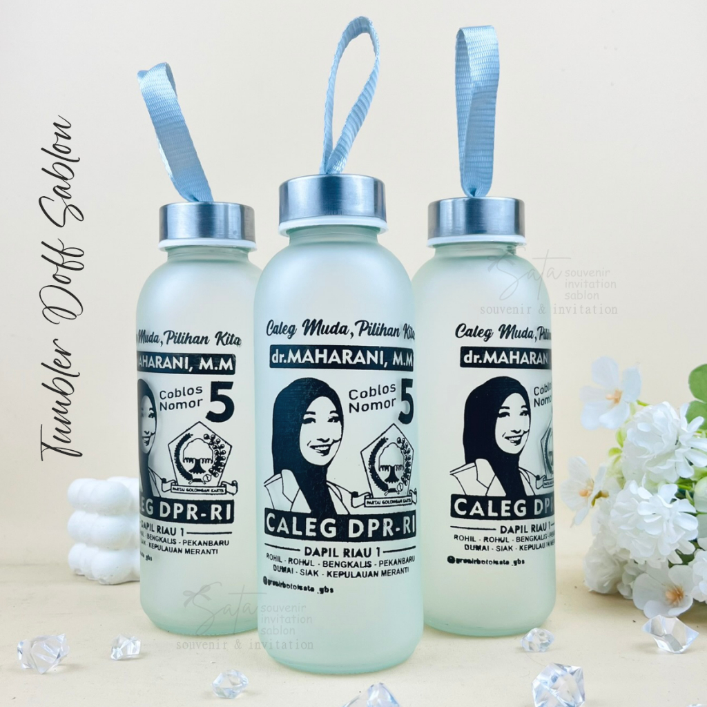 Jual (Minim 100pcs) BOTOL SABLON DOFF 420ml / Botol kaca doff 420 ml ...