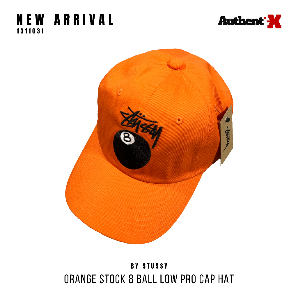 Jual STUSSY STOCK 8 BALL LOW PRO CAP HAT - ORANGE | TOPI STUSSY ...
