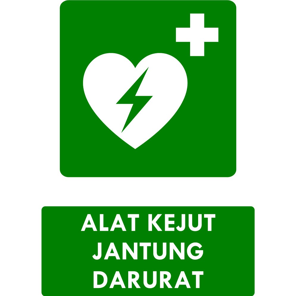 Jual SIGN STICKER RAMBU P3K ALAT KEJUT JANTUNG DARURAT SIGN RAMBU K3 ...