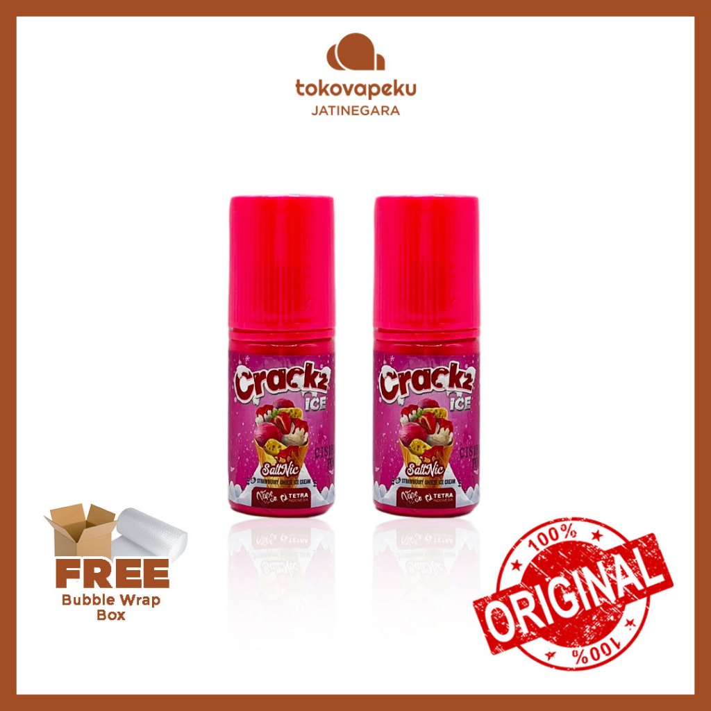 Jual CRACKZ ICE SALTNIC STRAWBERRY CHEESE ICE CREAM 25MG 30ML ORI by ...