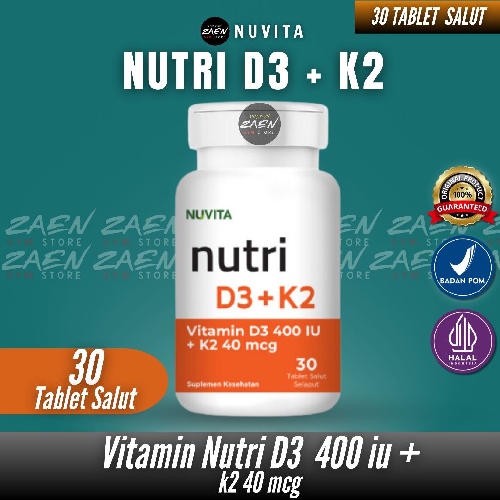 Jual NUVITA NUTRI D3 + K2 D3 400 IU K2 40MCG BPOM 30 TABLET | Shopee Indonesia