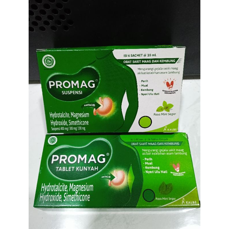 Jual Promag Strip Isi 10 Tablet Dan Promag Sachet 10ml/ Obat Lambung ...