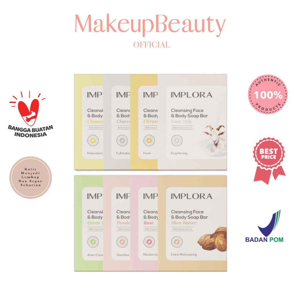 Jual IMPLORA Cleansing Face & Body Bar | Sabun Untuk Wajah & Badan ...