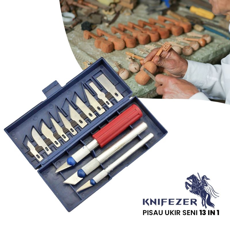 Jual Set Pisau Ukir Seni 13 in 1 Crafting Knife 3 Handle Wood Carving ...