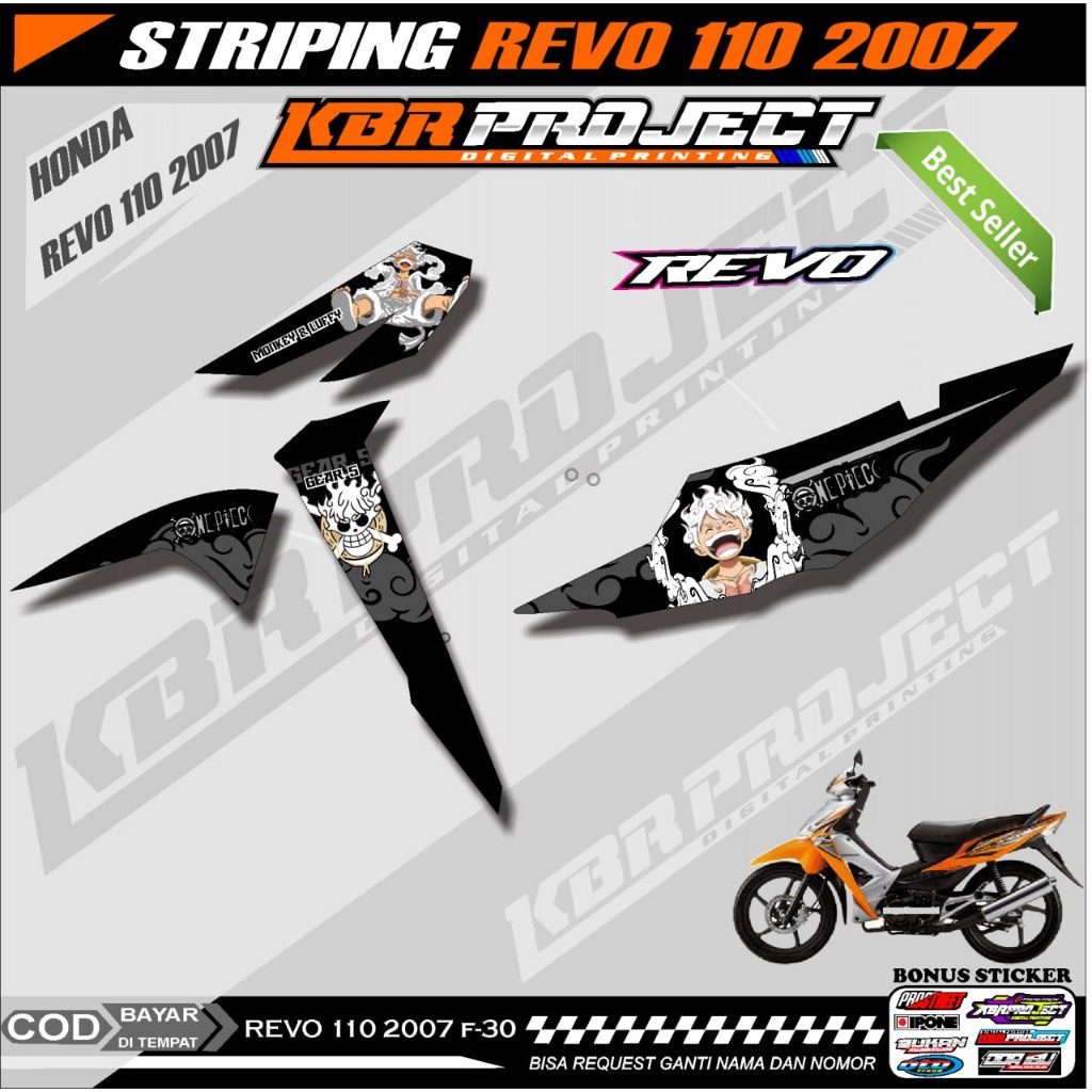 Jual Sticker Striping Motor REVO 110 2007 2008 lis variasi Lama 2008 ...