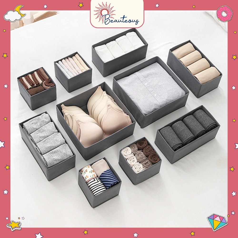 Jual Box Organizer Penyimpanan Underware Pakaian Kaos Kaki Storage ...