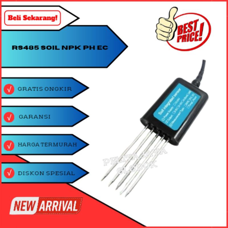 Jual RS485 Soil NPK PH EC Temp humidity Sensor tester 7 in 1 soil ...