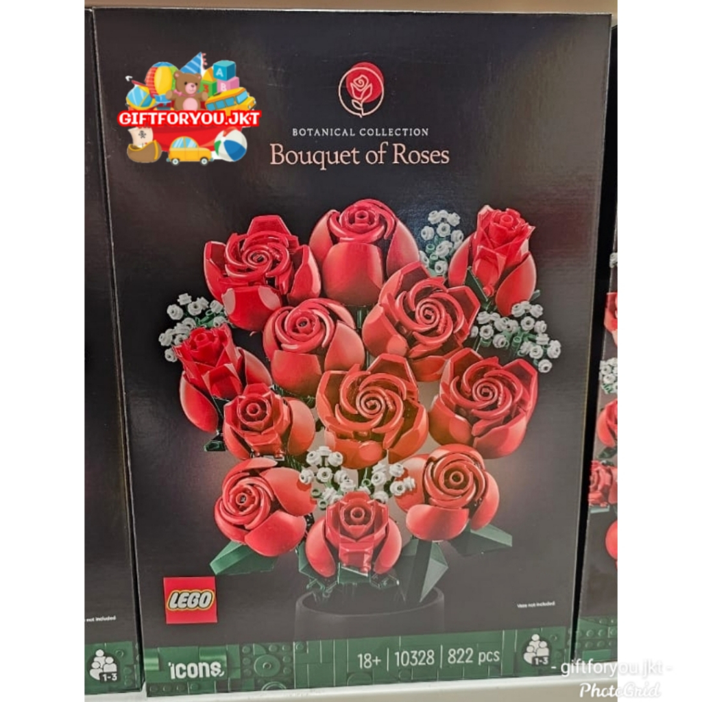 Jual Lego 10328 Bouquet of Roses Mainan Bricks Bunga Flower Toy ...