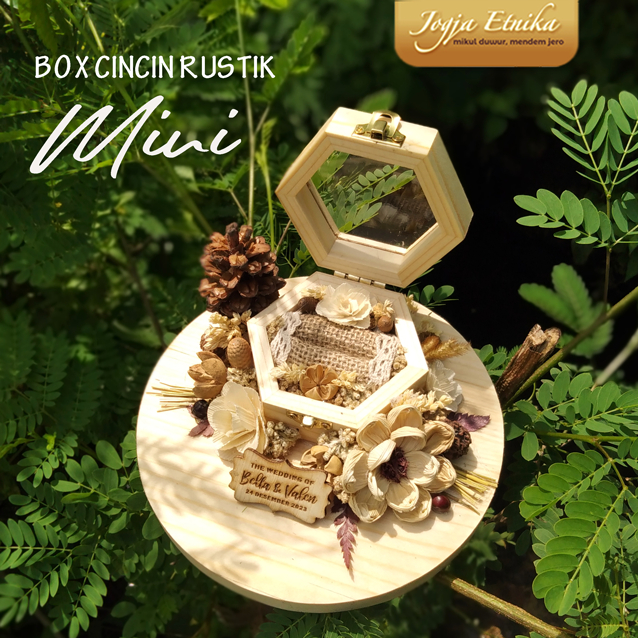 Jual Box Cincin Mini Desain Rustic Custom Nama dan Tanggal Pernikahan ...