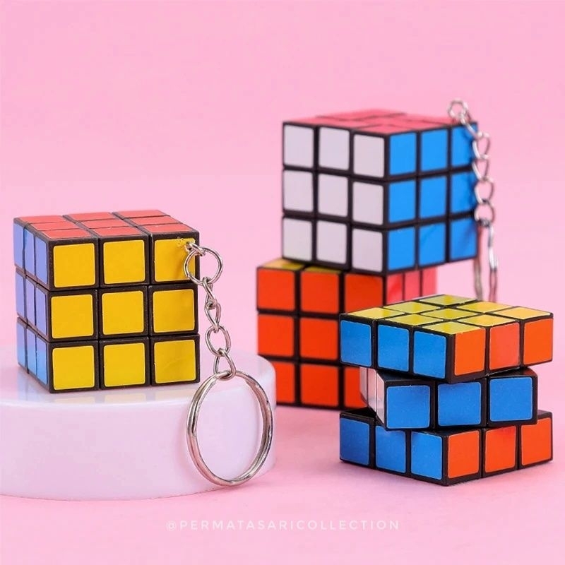 Jual Gantungan Kunci Rubik Cube Kubus Mainan Ganci Kecil Mini Konci Key ...