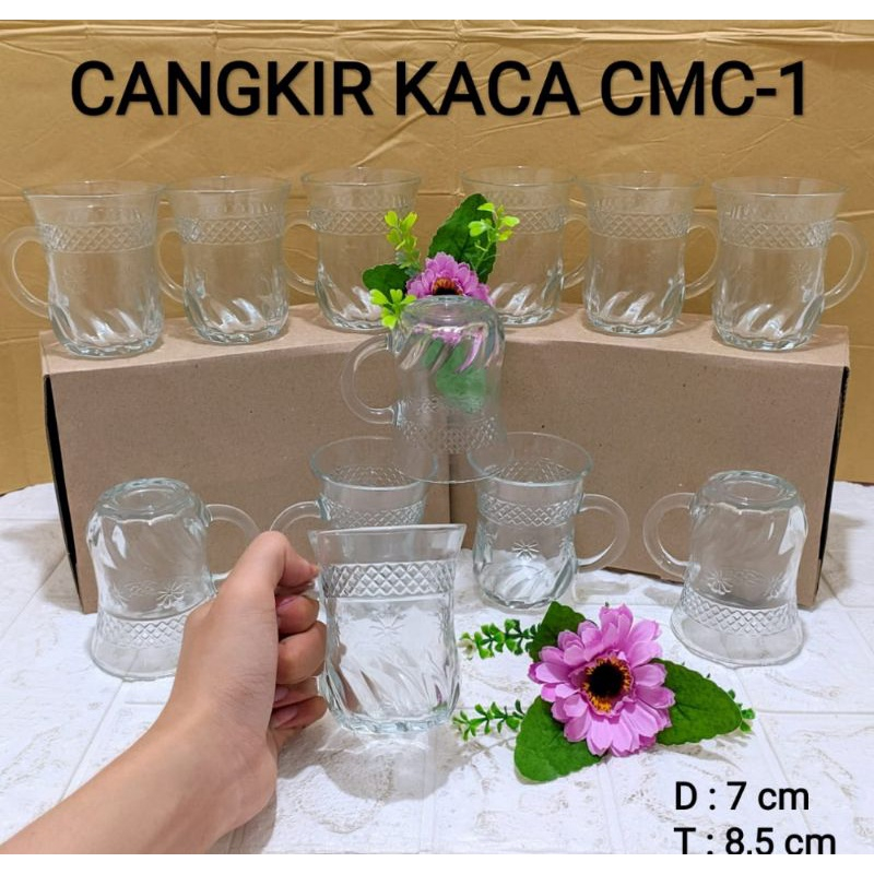 Jual CANGKIR KACA || GELAS KACA CMC 6pcs | Shopee Indonesia