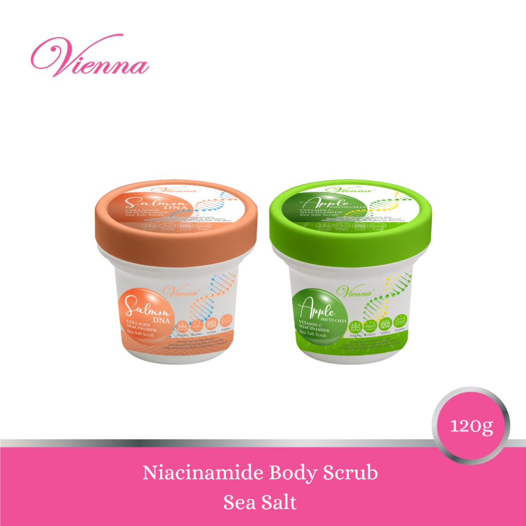 Jual VIENNA NIACINAMIDE BODY SCRUB SEA SALT 120G - JAR | Shopee Indonesia