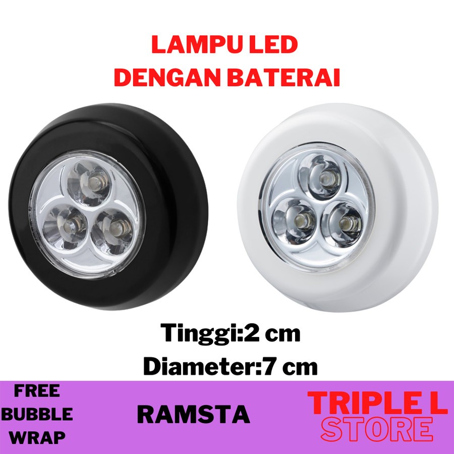 Jual Lampu LED Mini Dengan Baterai Tempel Dinding Ramssta | Shopee ...