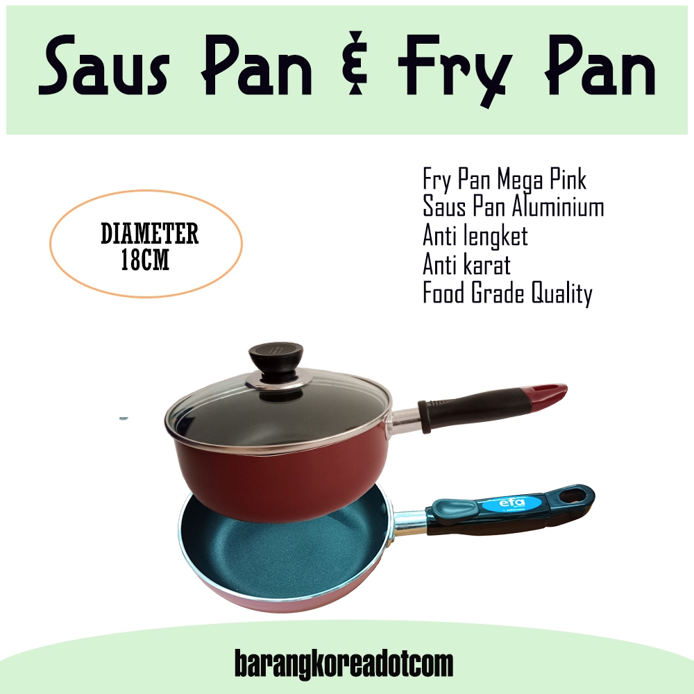 Jual Akebonno Sauce Pan dan Fry Pan Mega Pink 18cm / Saus Pan dan Fry ...