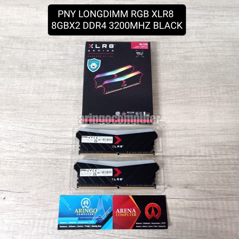Jual Memory (RAM) PNY LONGDIMM RGB XLR8 8GBX2 DDR4 3200MHZ BLACK ...