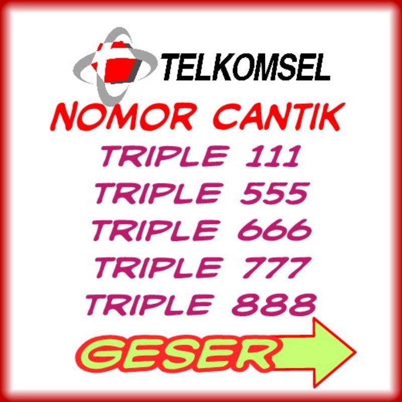 Jual Kartu Perdana Nomor Cantik Telkomsel Seri AABB,ABAB dan Triple | Nomor Cantik Murah ...