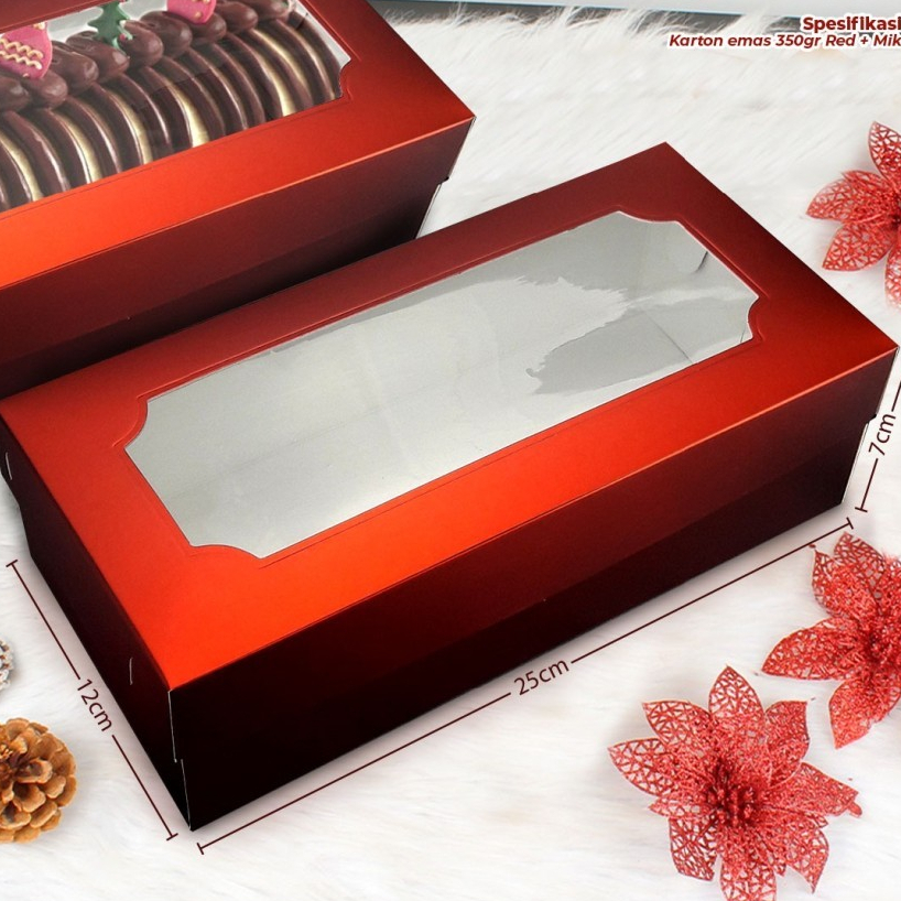Jual Box Merah Chandrika Premium Untuk Bolu Brownies / Dus Kue [1 lbr ...