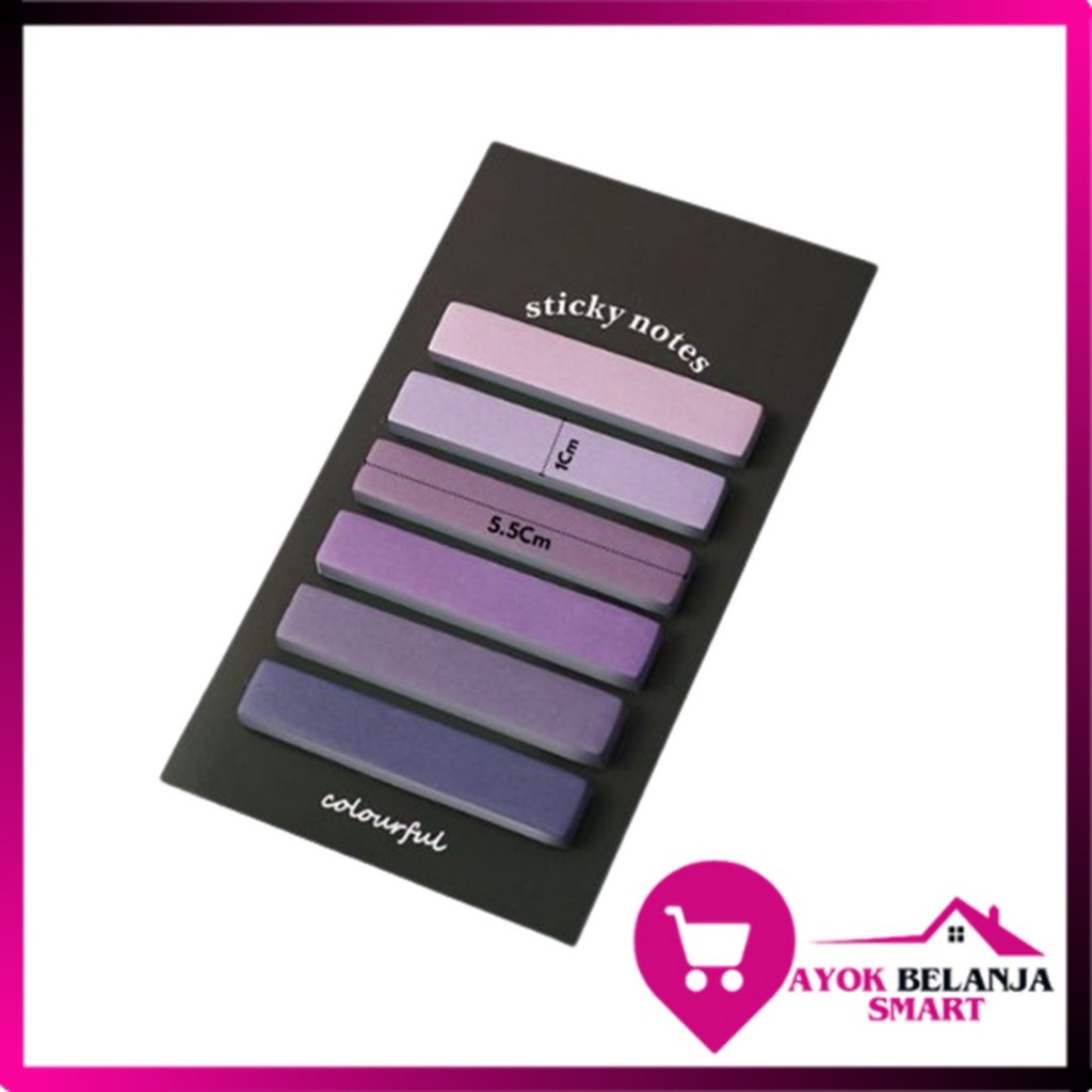 Jual ABS Sticky Note Gradiasi 6in1 Tempelan Kertas Catatan 120 Lembar ...