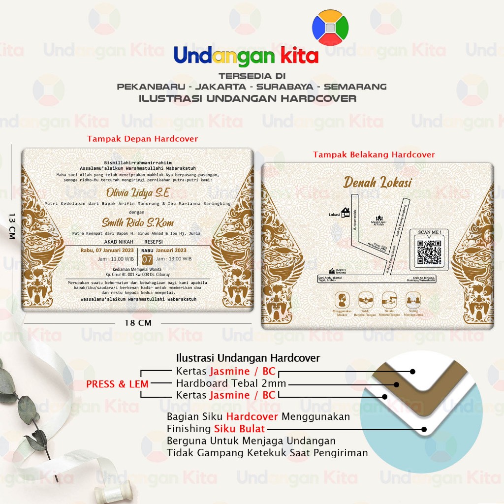 Jual Undangan Pernikahan Amplop Hardcover Landscape Premium Undangan ...