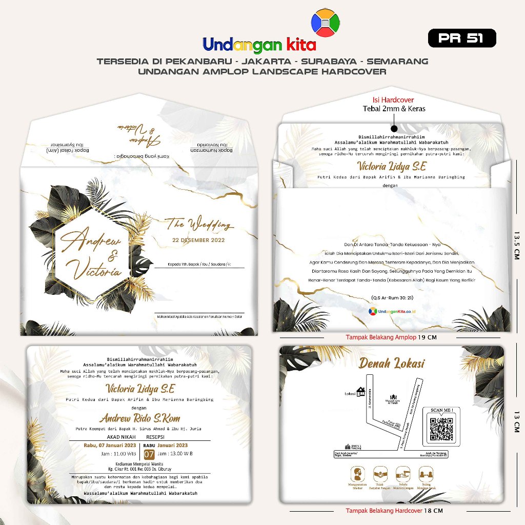 Jual Undangan Pernikahan Amplop Hardcover Landscape Premium Undangan ...