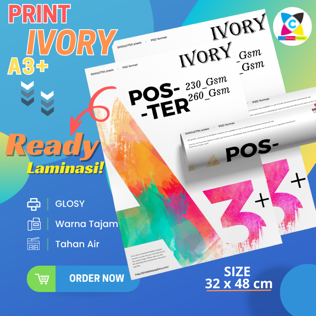 Jual PRINT CETAK A3+ IVORY / ART Carton 230/260GSM FULL COLOR GLOSSY ...