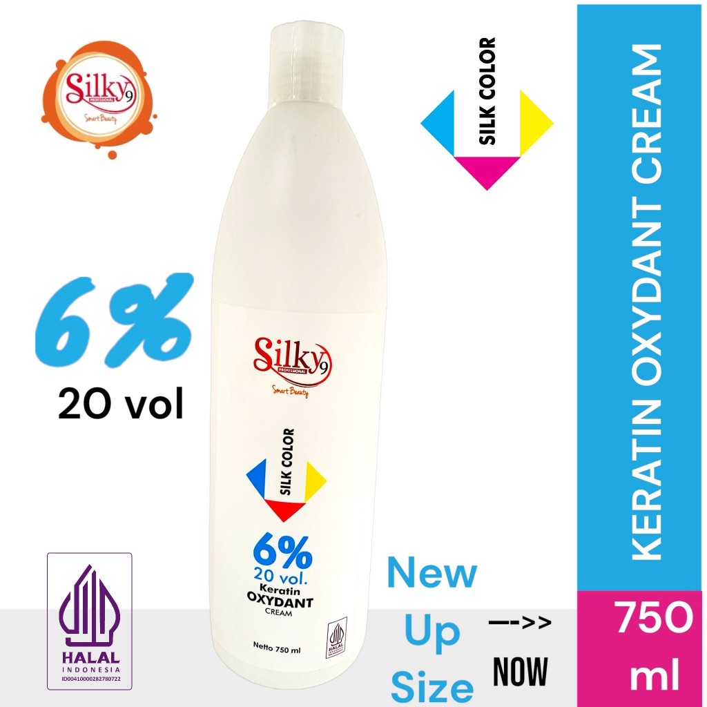 Jual Silky9 Silk Color Keratin Oxydant Cream 6%/20 Vol 750ml | Shopee ...