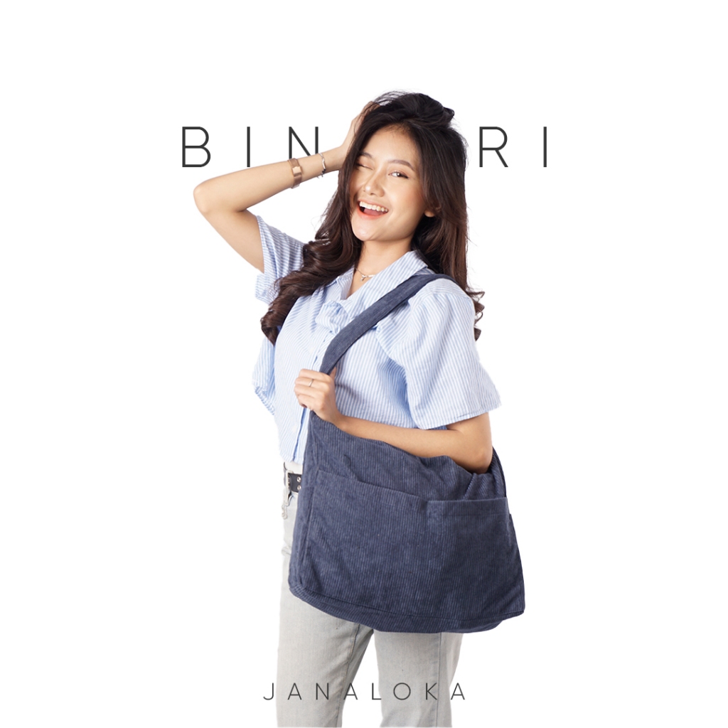 Jual Janaloka Bintari Corduroy Tote Bag - Tas Totebag Wanita Tas Bahu ...