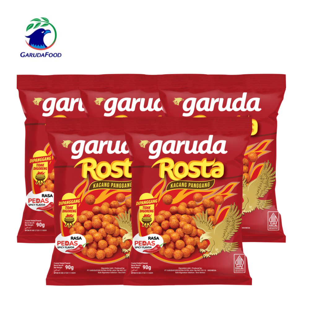 Jual Garuda Rosta Kacang Oven Rasa Pedas 95gr x5 | Shopee Indonesia