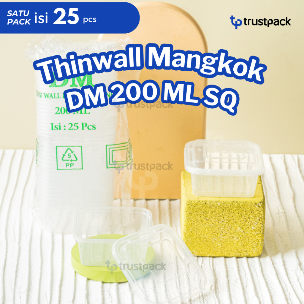 Jual Thinwall DM Square 200 ML Isi 25pcs Kotak Makan Plastik | Shopee ...