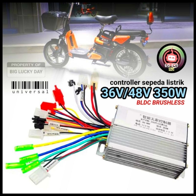Jual Controller sepeda listrik 36v 48v 350w bldc brushless kontroler ...