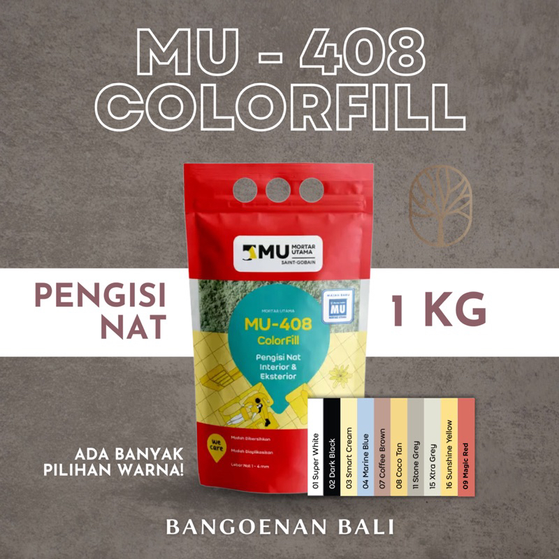 Jual Mortar Utama MU-408 ColorFill - Pengisi Nat Keramik Standard 1 Kg ...