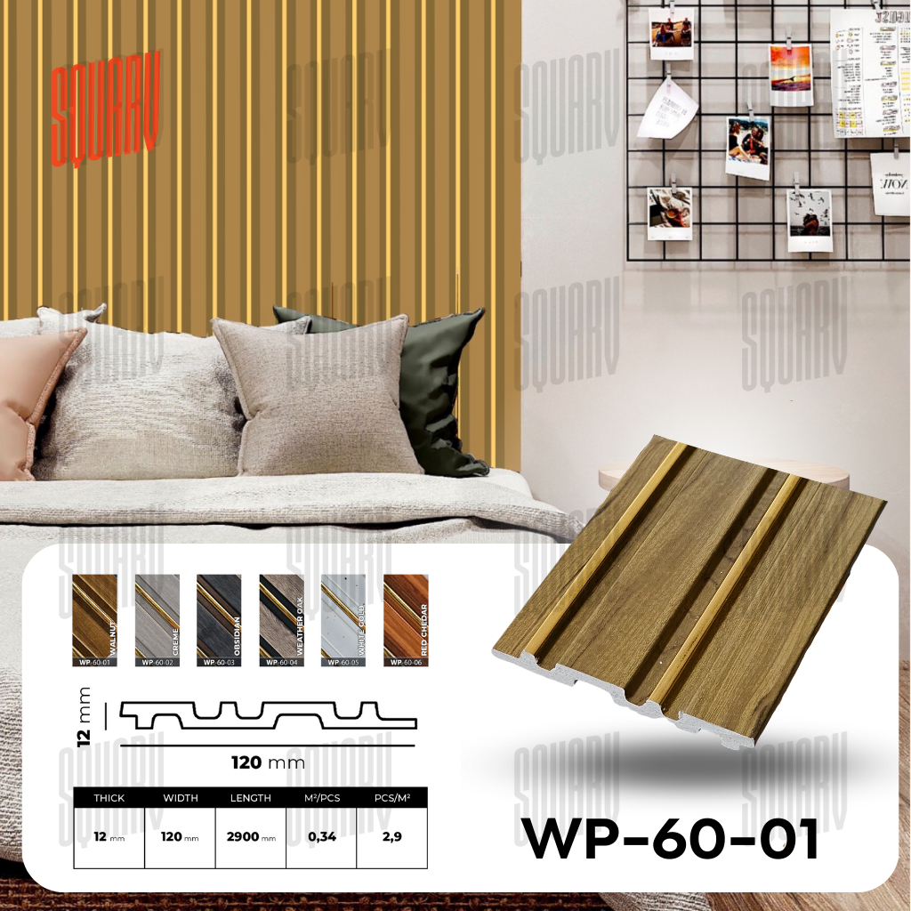Jual SQUARV WP-60 Wall Panel PVC / Woodpanel Wallpanel Kisi Kisi ...