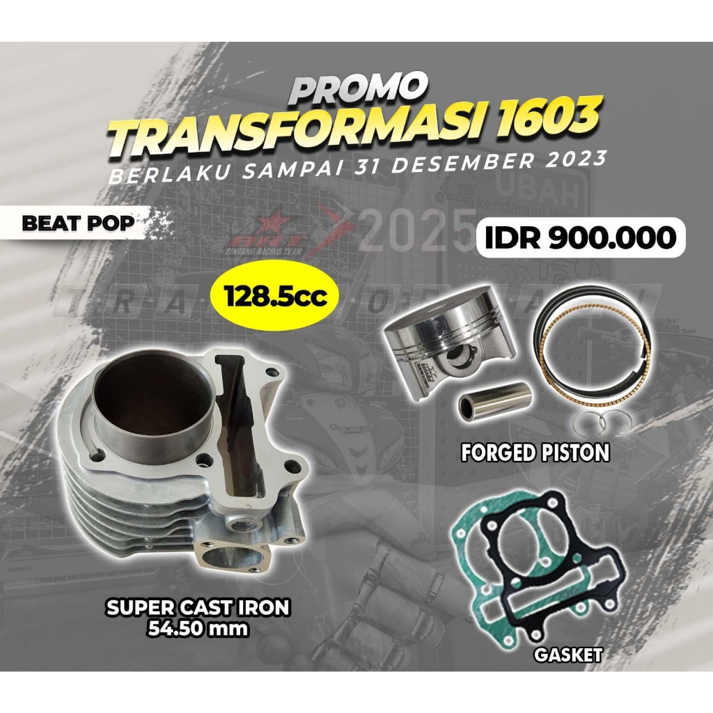Jual PAKET BORE UP BRT BLOK PISTON SET CASTING BEAT POP / SCOOPY ESP ...