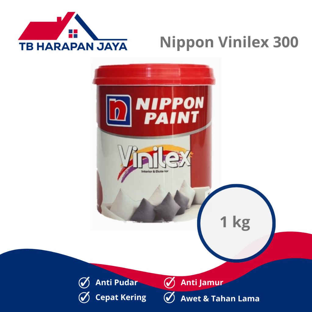 Jual Nippon Paint Cat Vinilex 300 Putih 1kg / Cat Tembok Interior ...